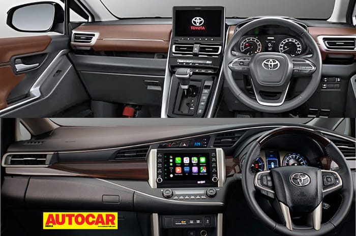 Toyota Innova Hycross vs Innova Crysta: exterior, dimension, interior ...
