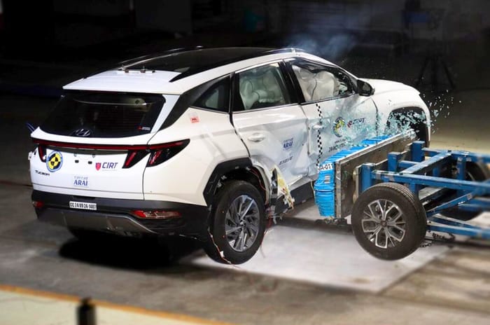 Hyundai Tucson safety rating, Bharat NCAP adult and child protection, 5 ...