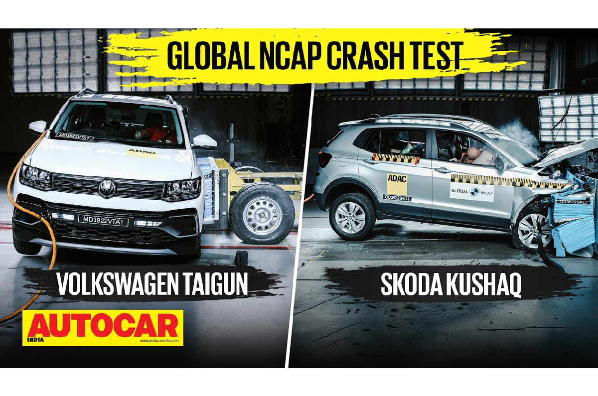 VW Taigun, Skoda Kushaq crash test video - Autocar India